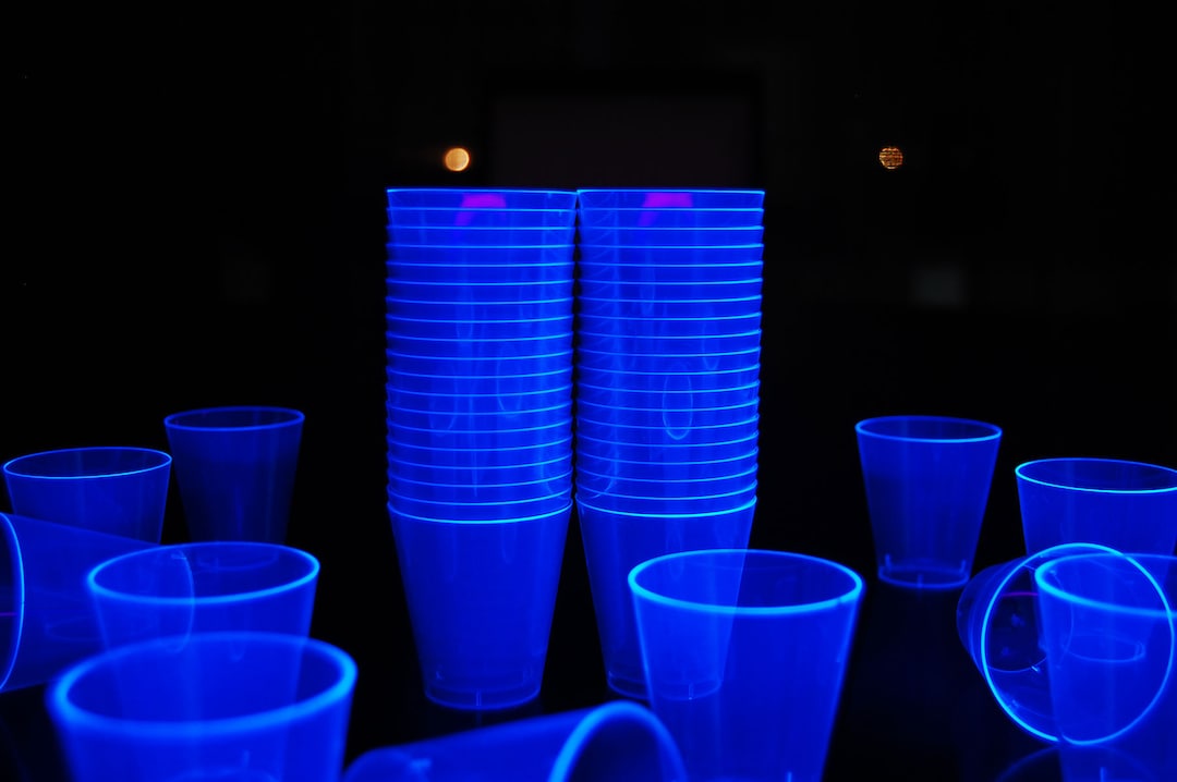 Directglow 2oz Neon Blue UV Blacklight Reactive Glow Party Shot Glasses ...