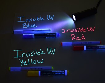 Opticz UV Blacklight Reactive Invisible Blue Ink Hand Stamping | Etsy