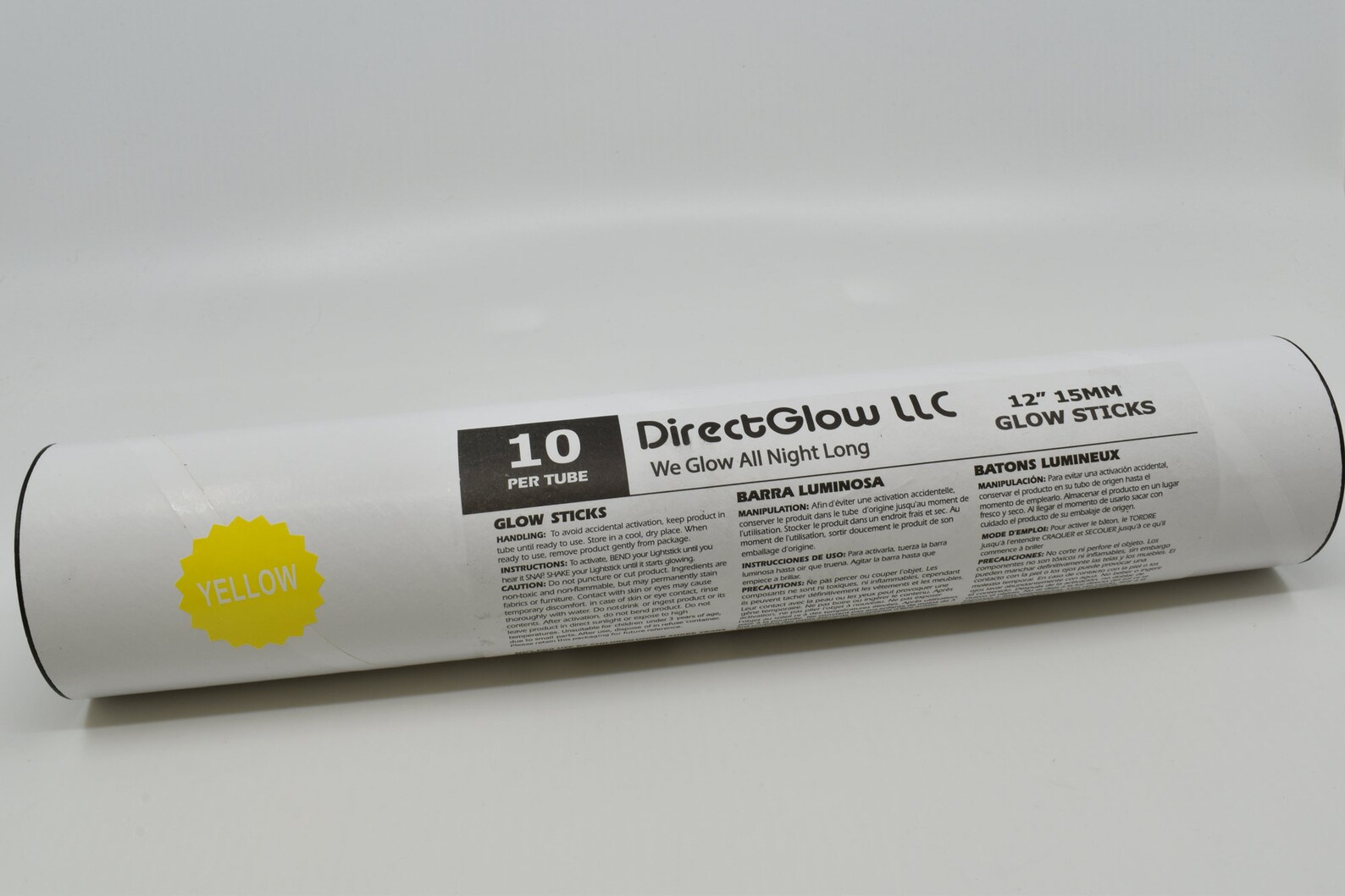 Directglow 12 Inch Yellow Jumbo Glow Sticks Bulk Glow in the Dark for ...