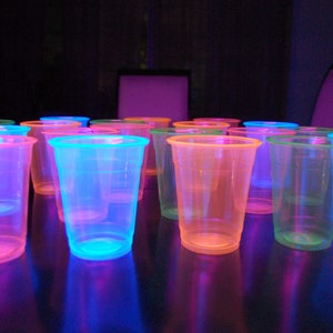 Directglow 12oz Neon Assorted Blacklight Reactive Soft Plastic Glow ...