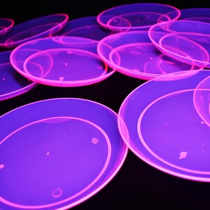 Directglow Neon Blacklight Reactive Hard Plastic 6 Inch Pink Party ...