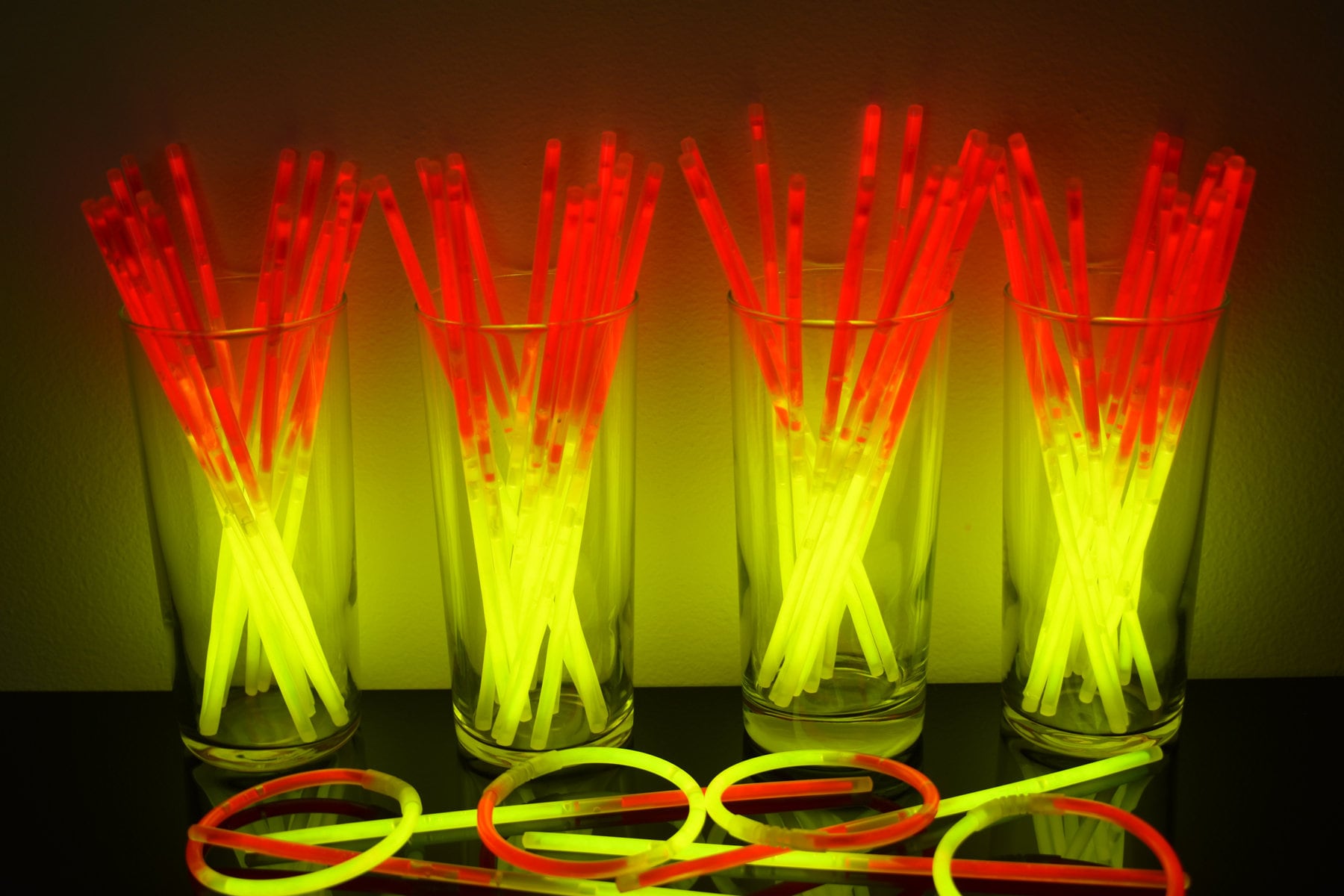 Directglow Bicolor Red Yellow 8 Inch Glow Stick Bracelets Glow - Etsy