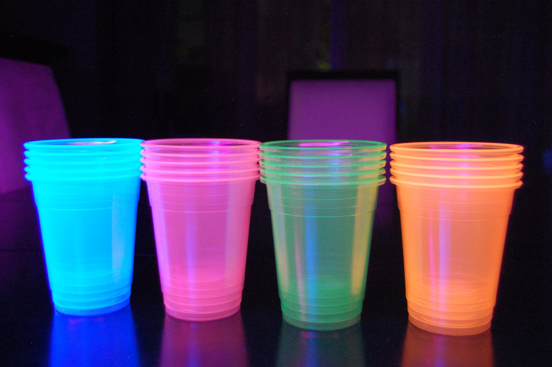 Directglow 12oz Neon Assorted Blacklight Reactive Soft Plastic Glow ...