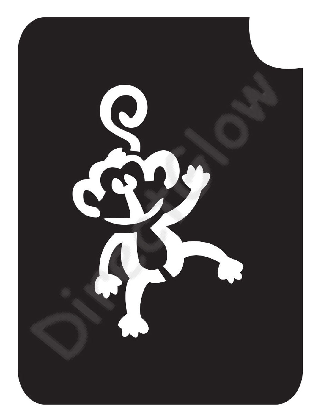 Monkey Face and Body Paint Art Glitter Makeup Reusable Tattoo Stencil ...