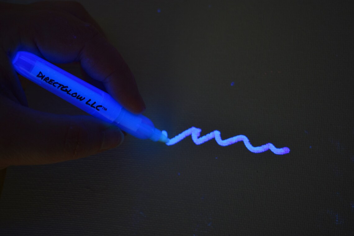Directglow Set of 3 Invisible UV Blacklight Ink Markers Blue - Etsy