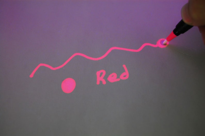 Directglow Invisible UV Blacklight Ink Marker Pen Blue Red | Etsy