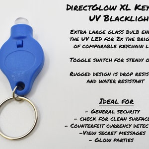 Directglow XL 395 Nm UV Torch LED Keychain Flashlight Ultraviolet ...