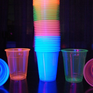 Directglow 12oz Neon Assorted Blacklight Reactive Soft Plastic Glow ...