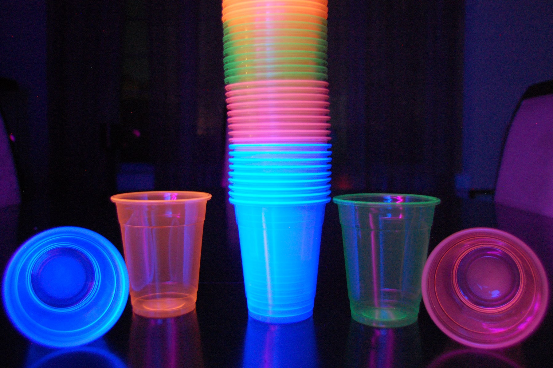 Directglow 12oz Neon Assorted Blacklight Reactive Soft Plastic Glow ...