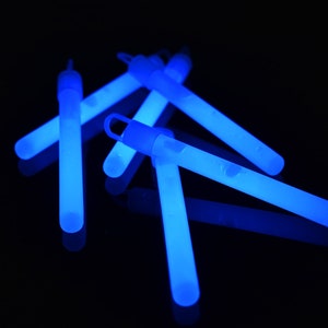Directglow 4 Inch Blue Glow Sticks With Lanyards Bright Neon Glow Party ...