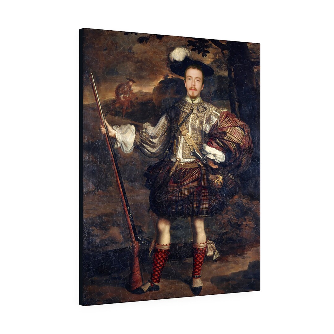 Custom Scottish Lord Portrait: Royal Highlander Canvas Art - Etsy