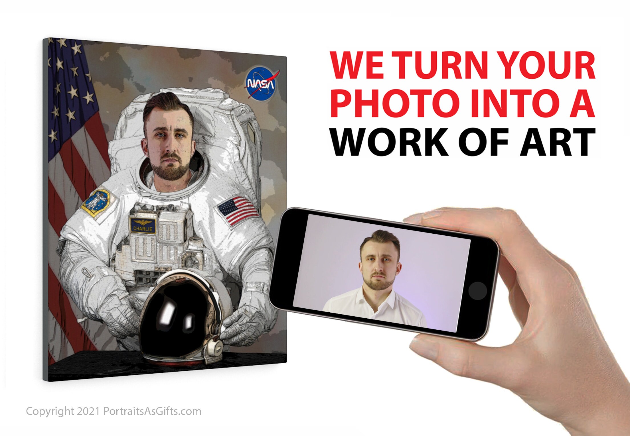 Personalized: Pop Art ASTRONAUT Custom Canvas Gallery Wrap - Etsy