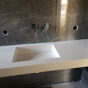 Modern Quartz Countertop With Basin - Etsy