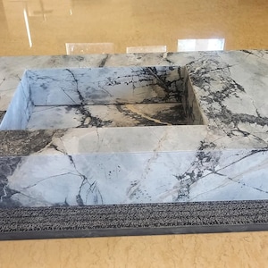 Invisible Grey Marble Countertop With Basin - Etsy