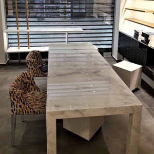 White Marble Dining Table - Etsy