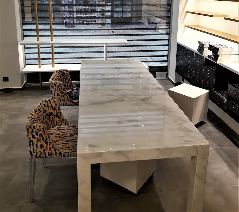 White Marble Dining Table - Etsy