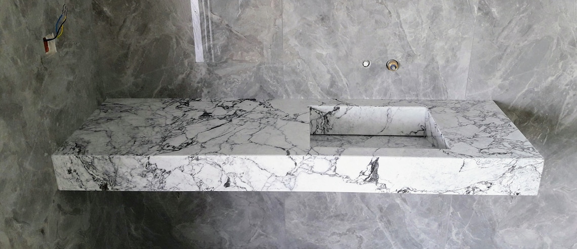 Luxury Marble Countertop With Basin - Etsy