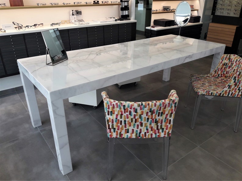 White Marble Dining Table - Etsy