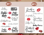 Sets of 'daddy' Adult Temporary Tattoos Tramp Stamps | Etsy