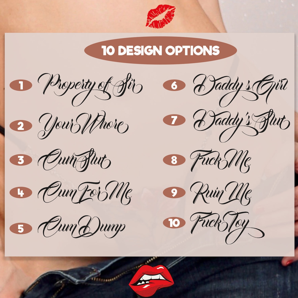 4x Highest Quality Sexy Adult Temporary Tattoos Tramp Stamps - Etsy UK