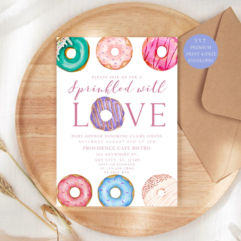 Baby Sprinkle Baby Shower Invitation Print by Mail, Sprinkled With Love ...