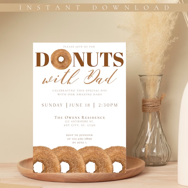 Donuts With Dad Invitation - Etsy