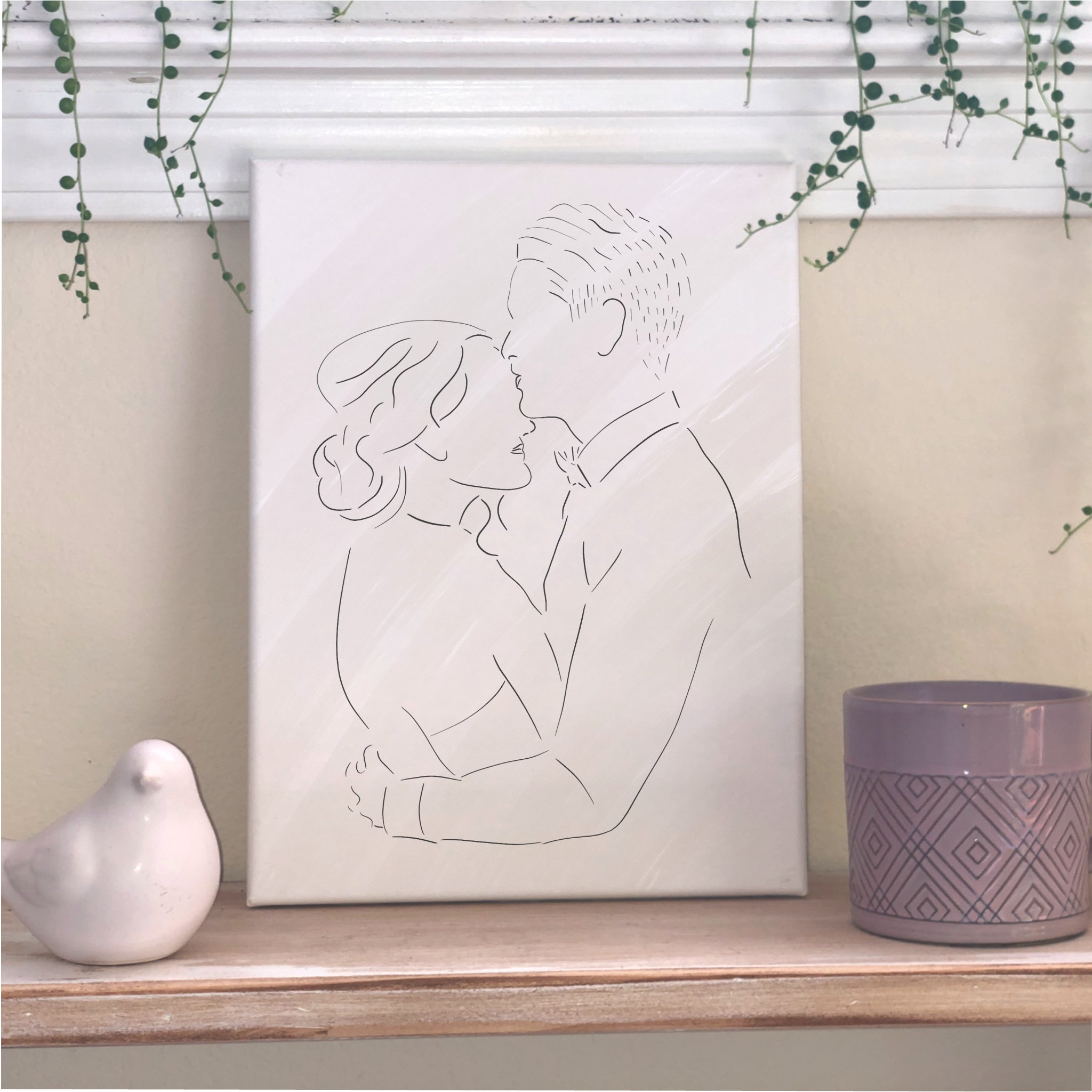 Custom Line Portrait, DIGITAL - Line Art, Personalize Line Drawing ...