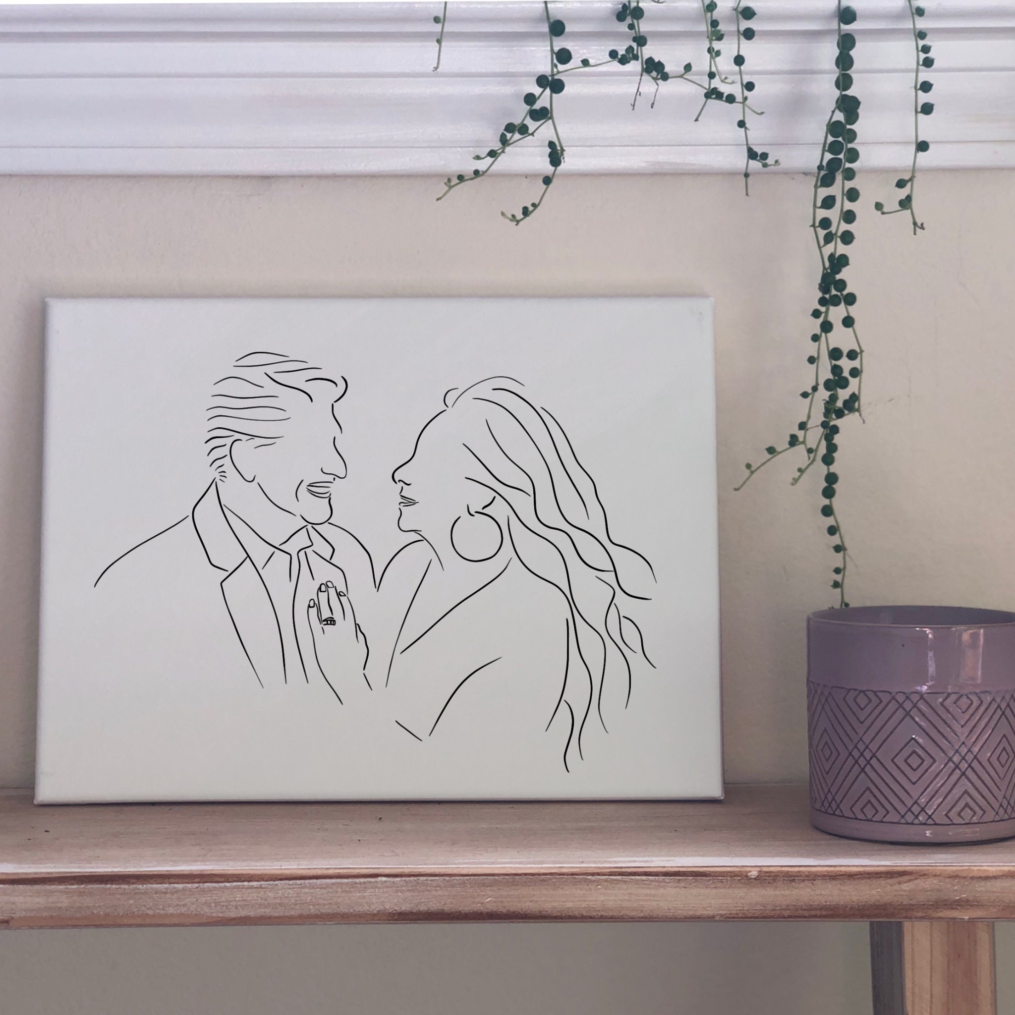 Custom Line Portrait, DIGITAL - Line Art, Personalize Line Drawing ...
