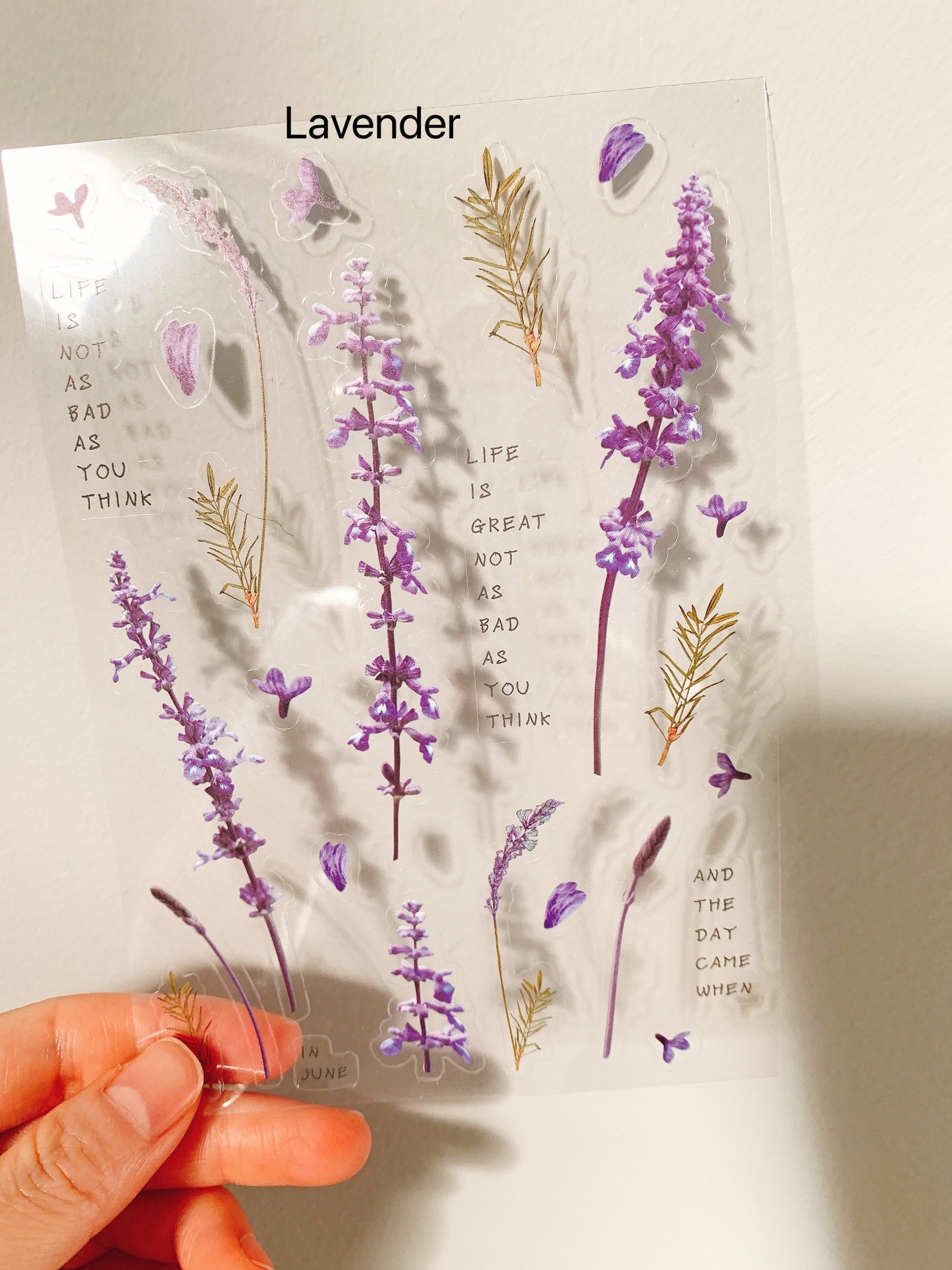 Clear Flowers Sticker Sheet Die-Cut Floral Themed Stickers | Etsy