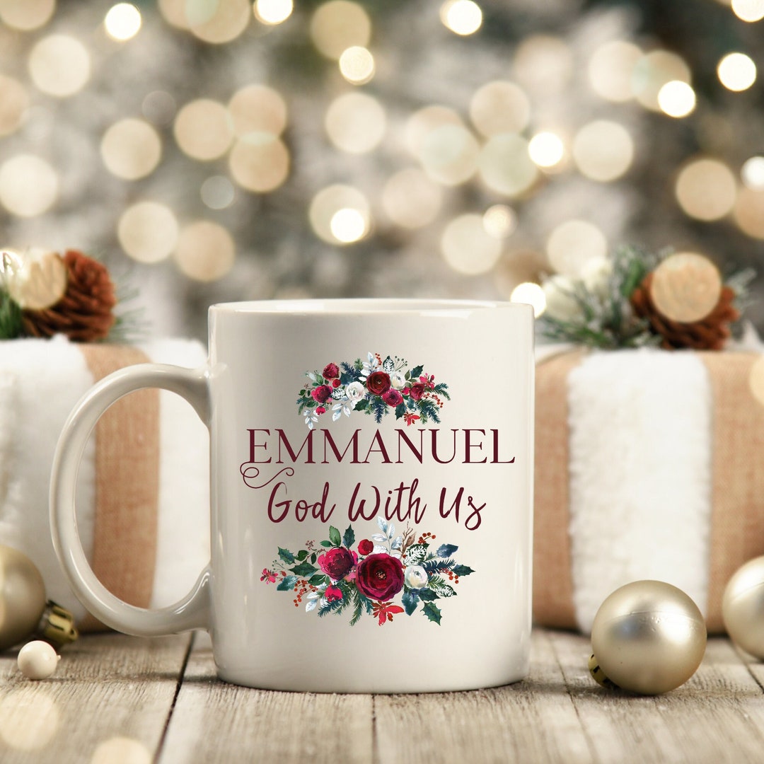 Christian Christmas Mug, Emmanuel God With Us, Gift for Pastors Wife ...