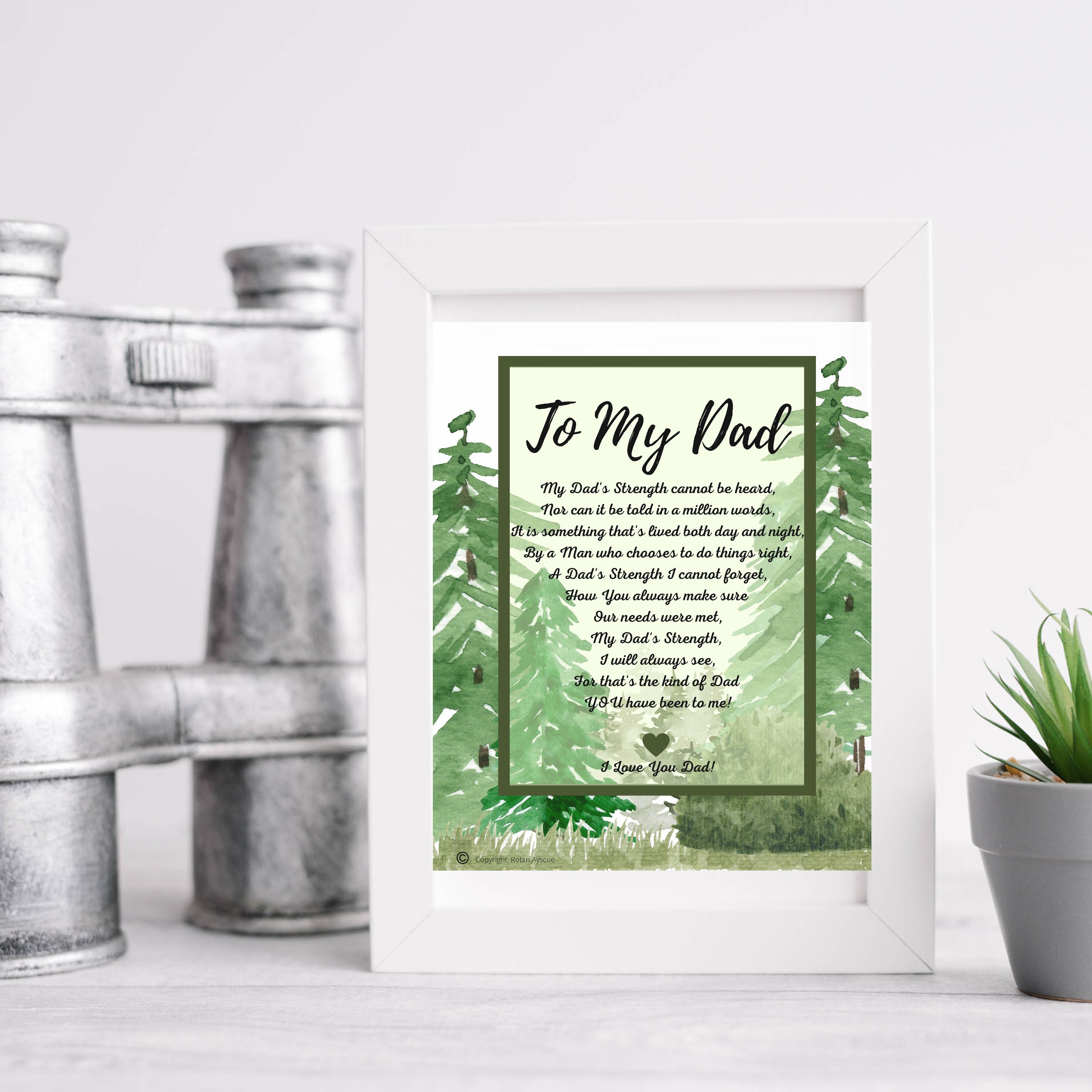 To My Dad Poem, Father's Day Gift, Birthday Gift for Dad, Poem for Dad ...