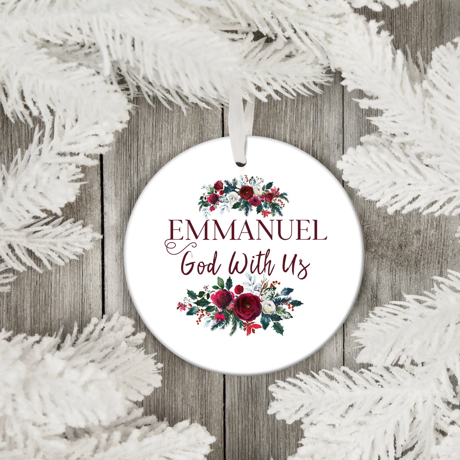 Christian Christmas Ornament, Names of Jesus, Emmanuel, God With Us ...