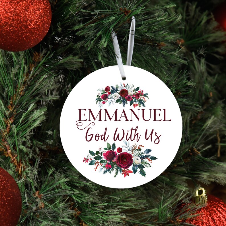 Christian Christmas Ornament, Names of Jesus, Emmanuel, God With Us ...