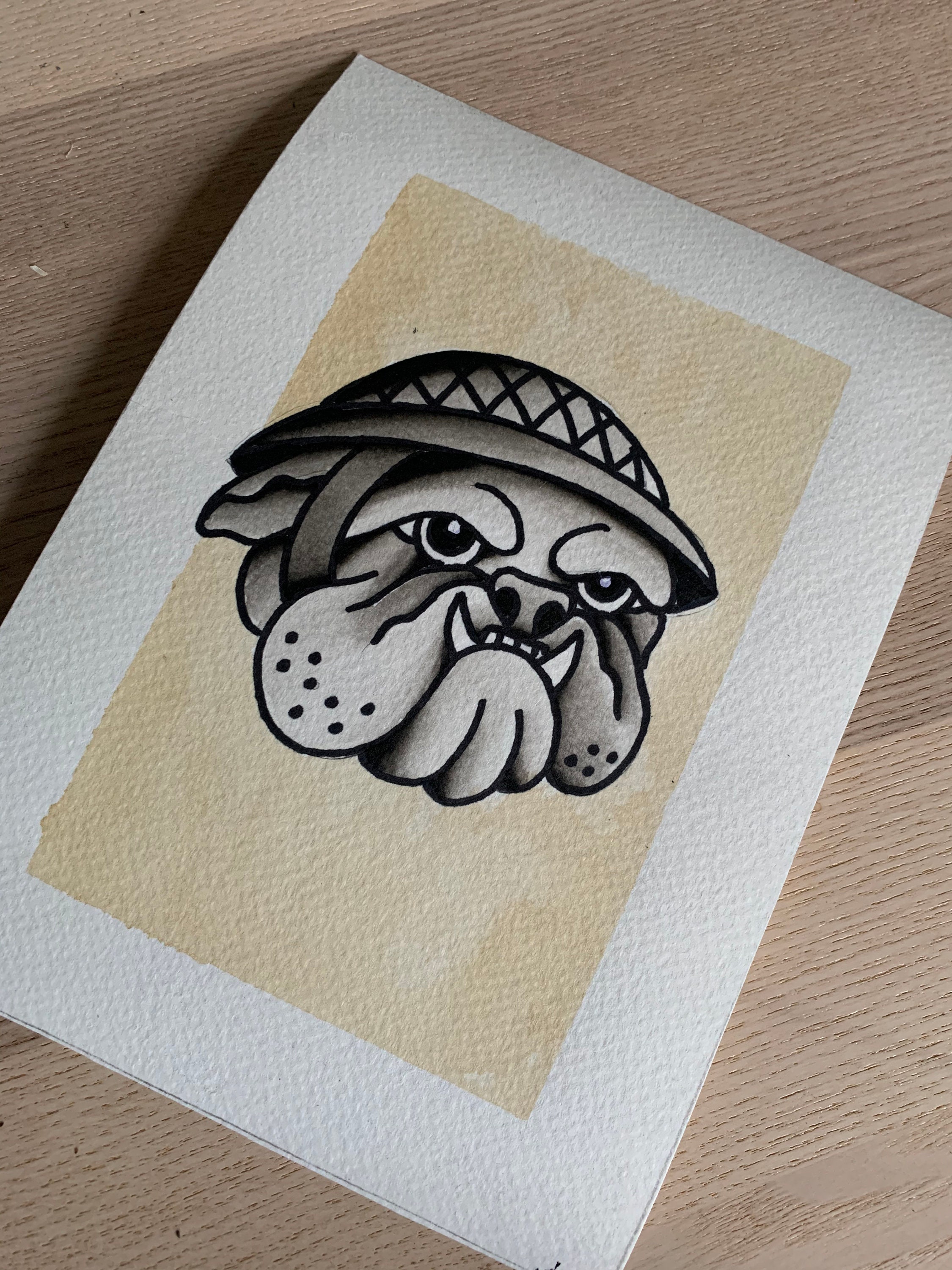 Traditional Bulldog Tattoo