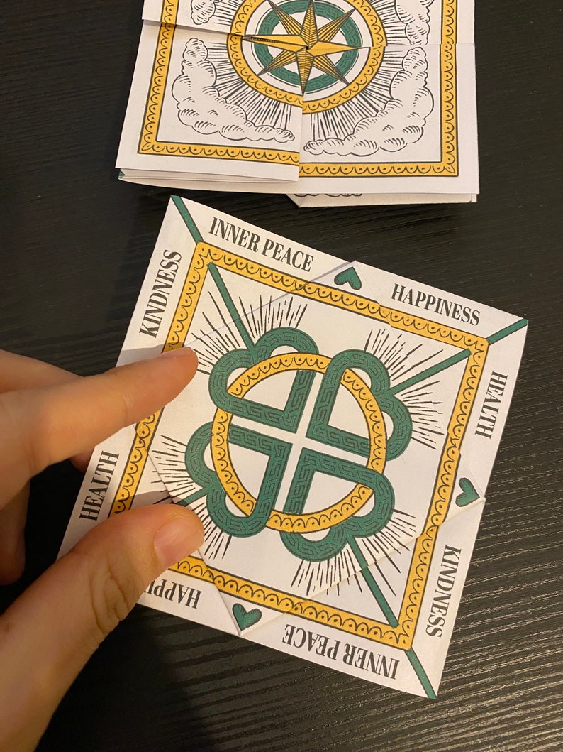 DIGITAL FILE - Origami Card, Twist Fold Card, Happiness/inner Peace ...