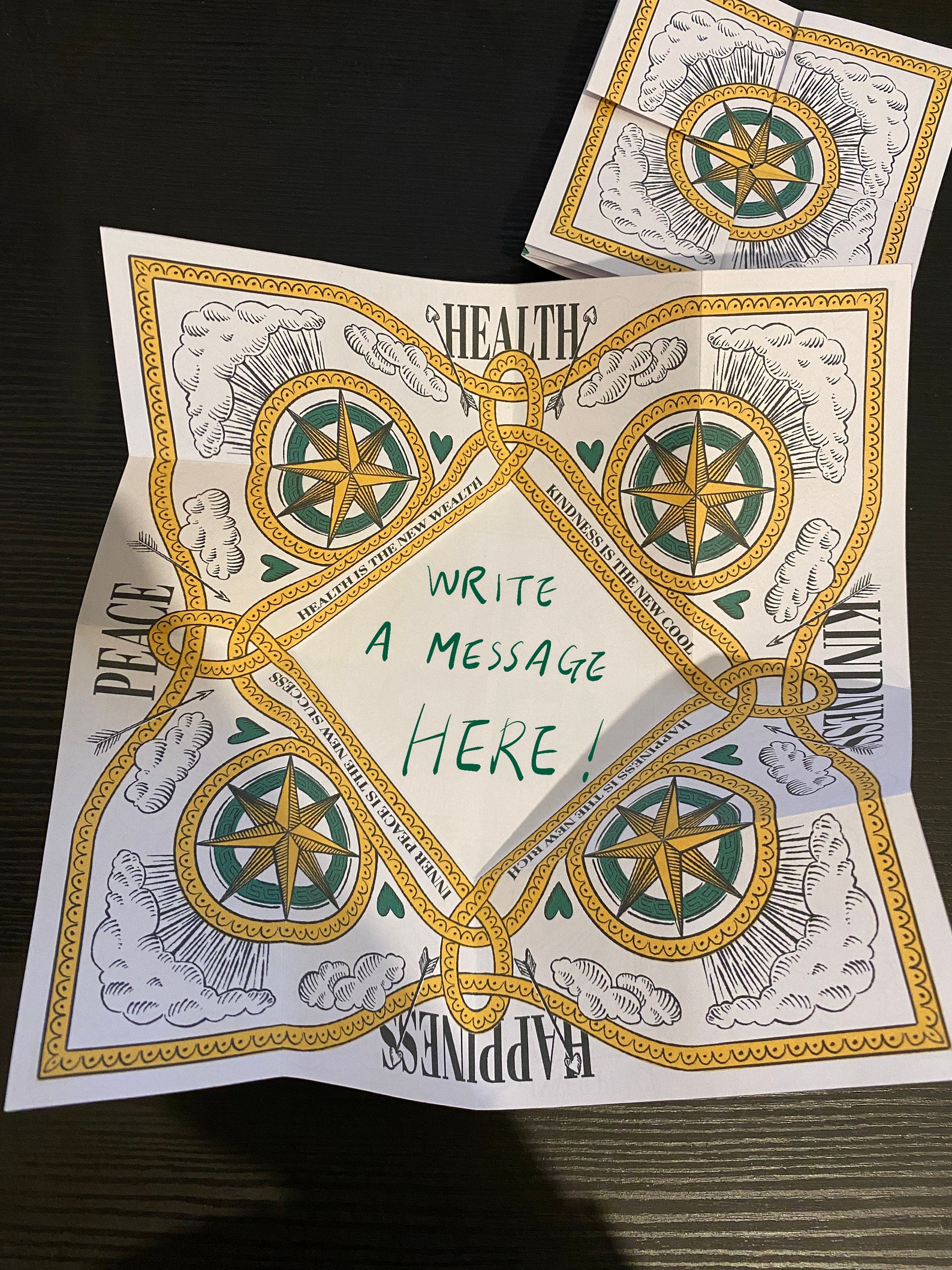 DIGITAL FILE - Origami Card, Twist Fold Card, Happiness/inner Peace ...