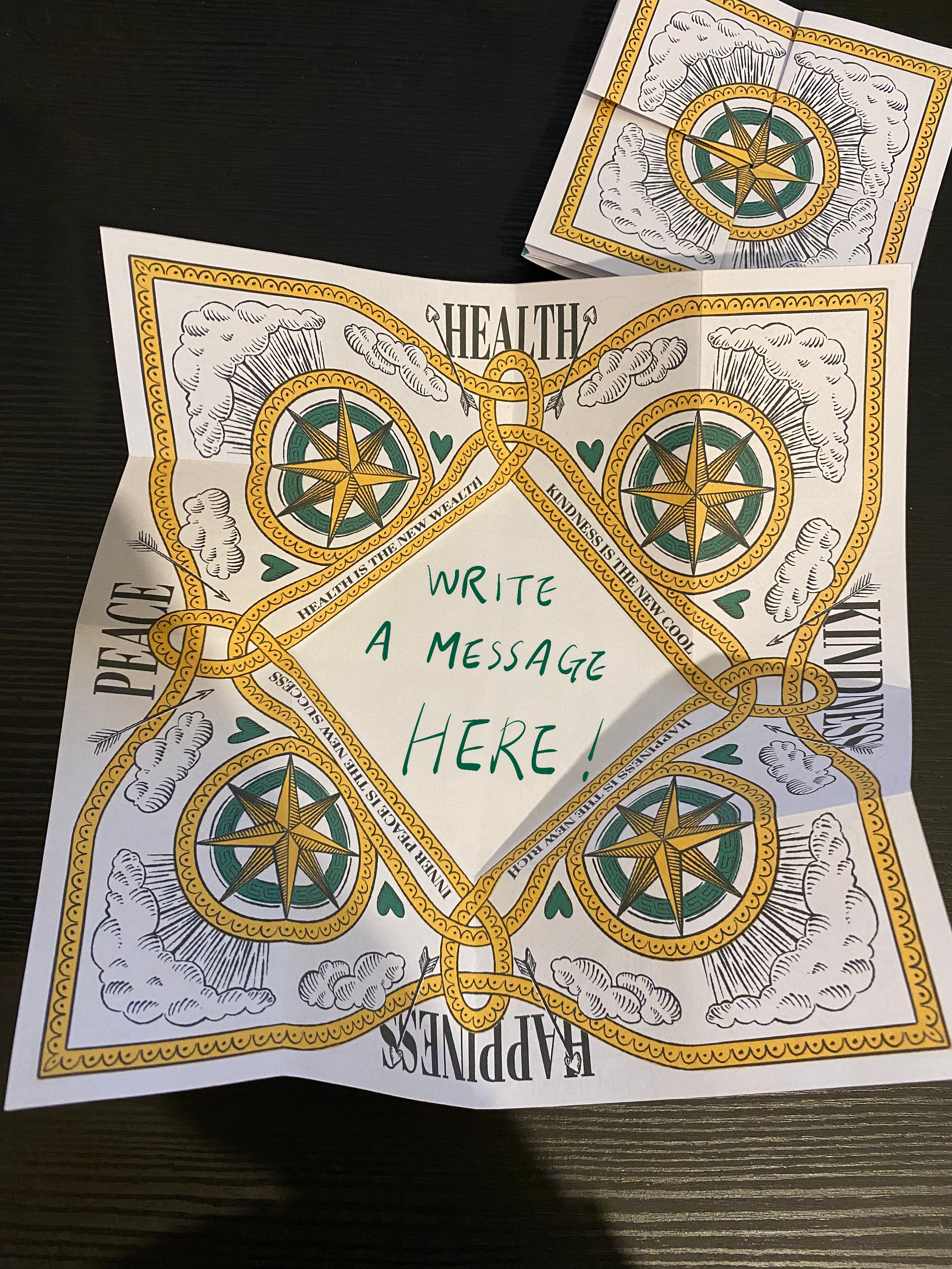 DIGITAL FILE - Origami Card, Twist Fold Card, Happiness/inner Peace ...