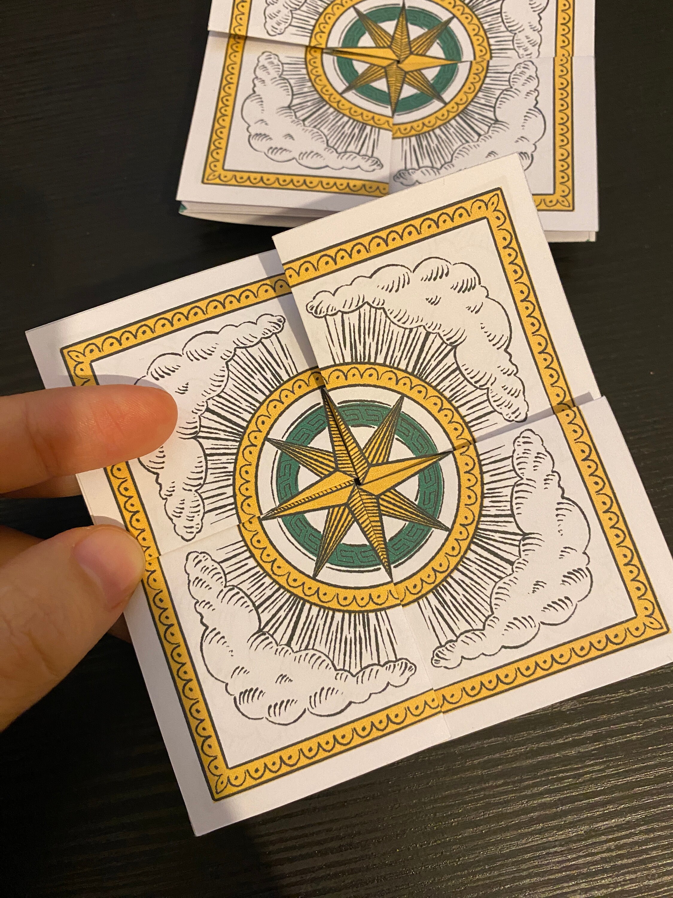 DIGITAL FILE - Origami Card, Twist Fold Card, Happiness/inner Peace ...