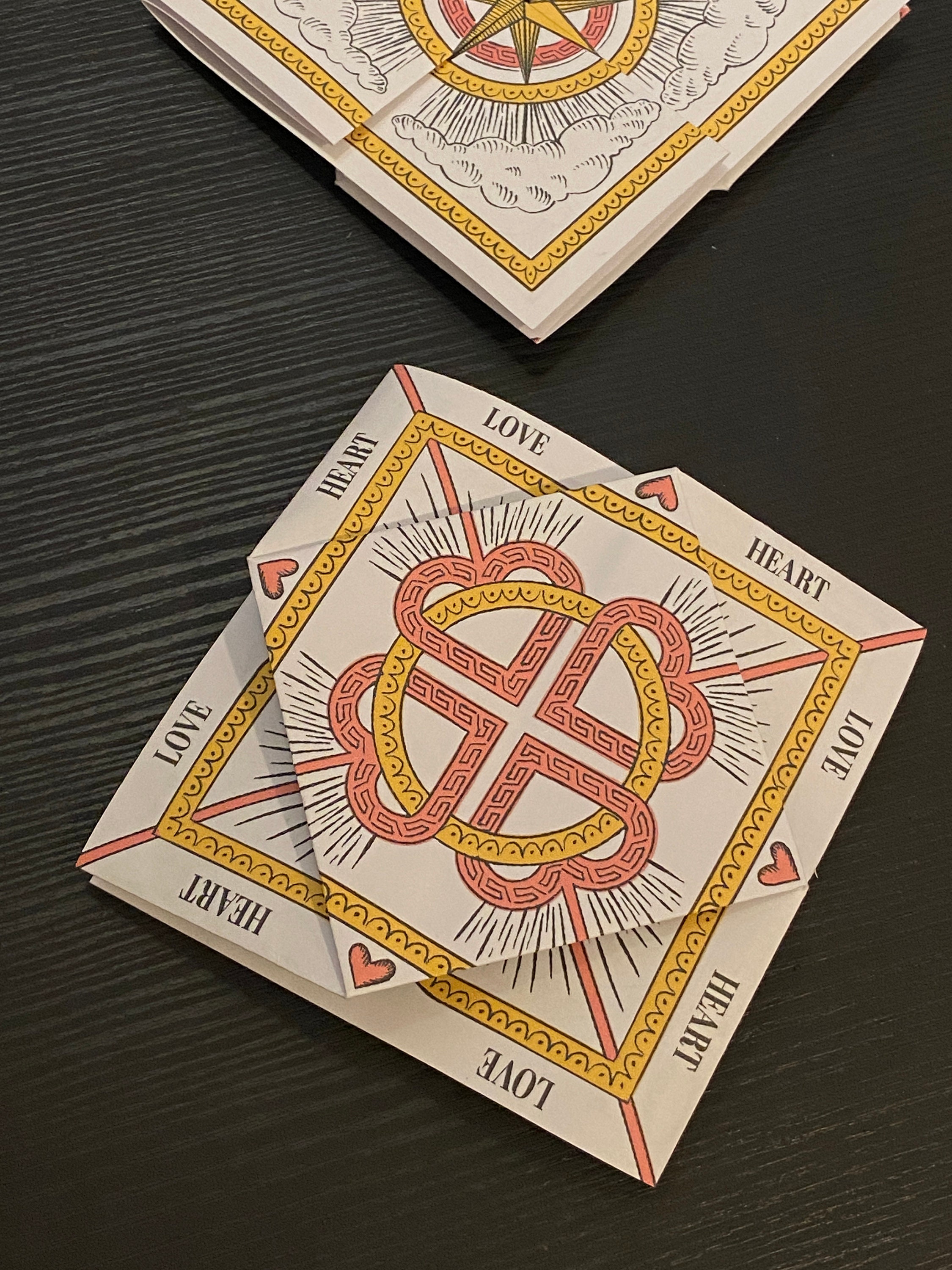 DIGITAL FILE - Origami Card, Twist Fold Card, Love and Heart Printable ...