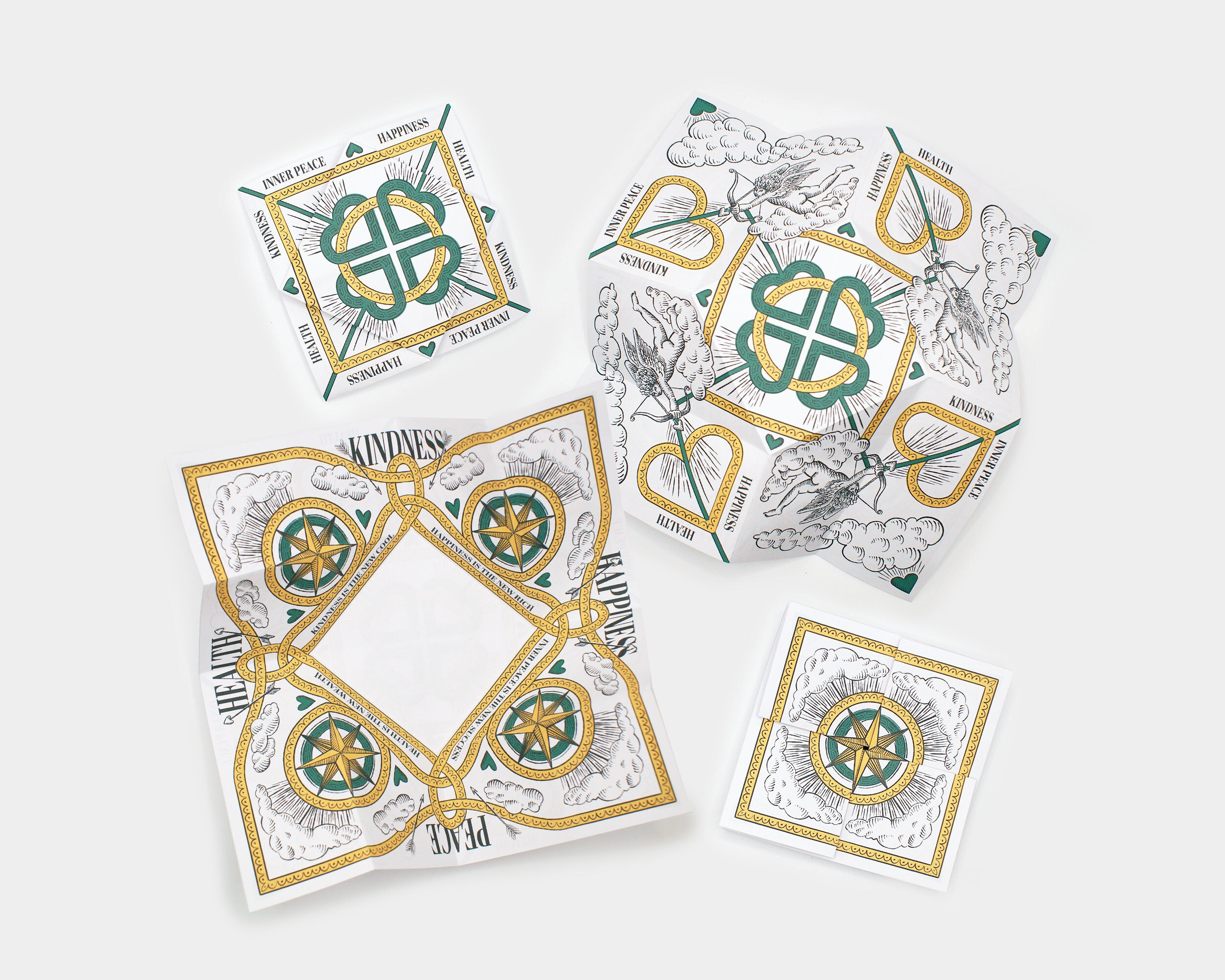 DIGITAL FILE - Origami Card, Twist Fold Card, Happiness/inner Peace ...