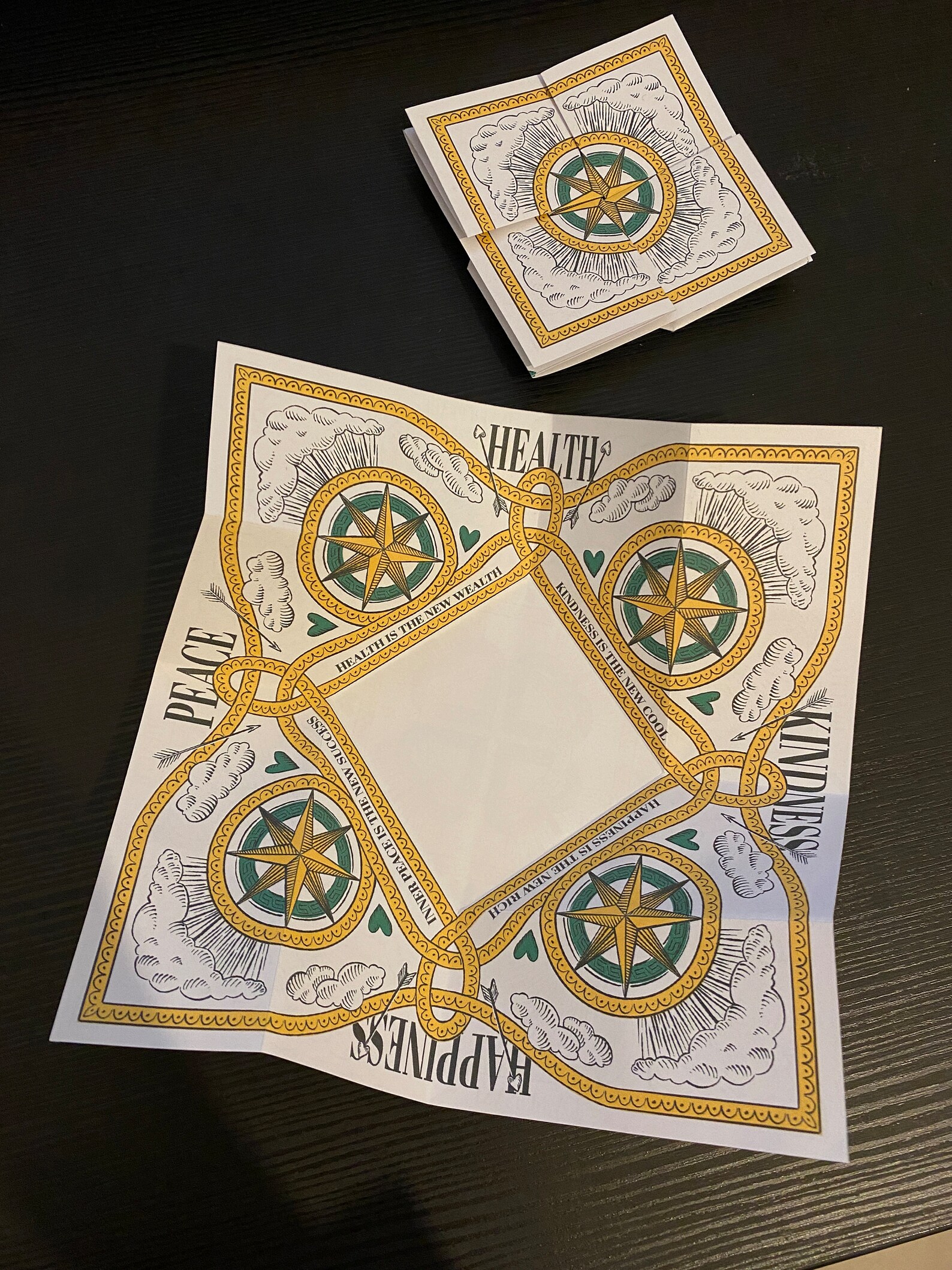 DIGITAL FILE - Origami Card, Twist Fold Card, Happiness/inner Peace ...