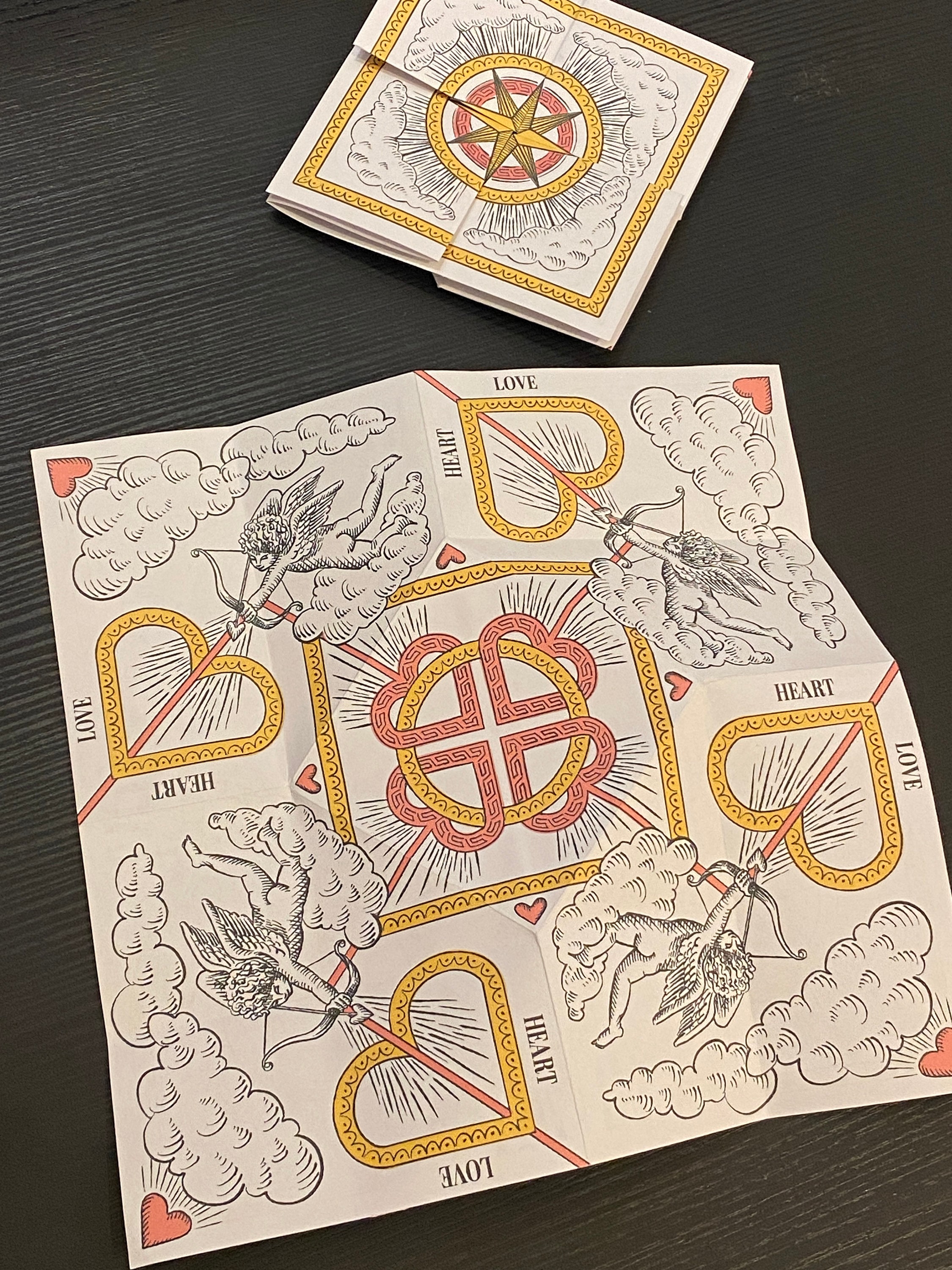 DIGITAL FILE - Origami Card, Twist Fold Card, Love and Heart Printable ...