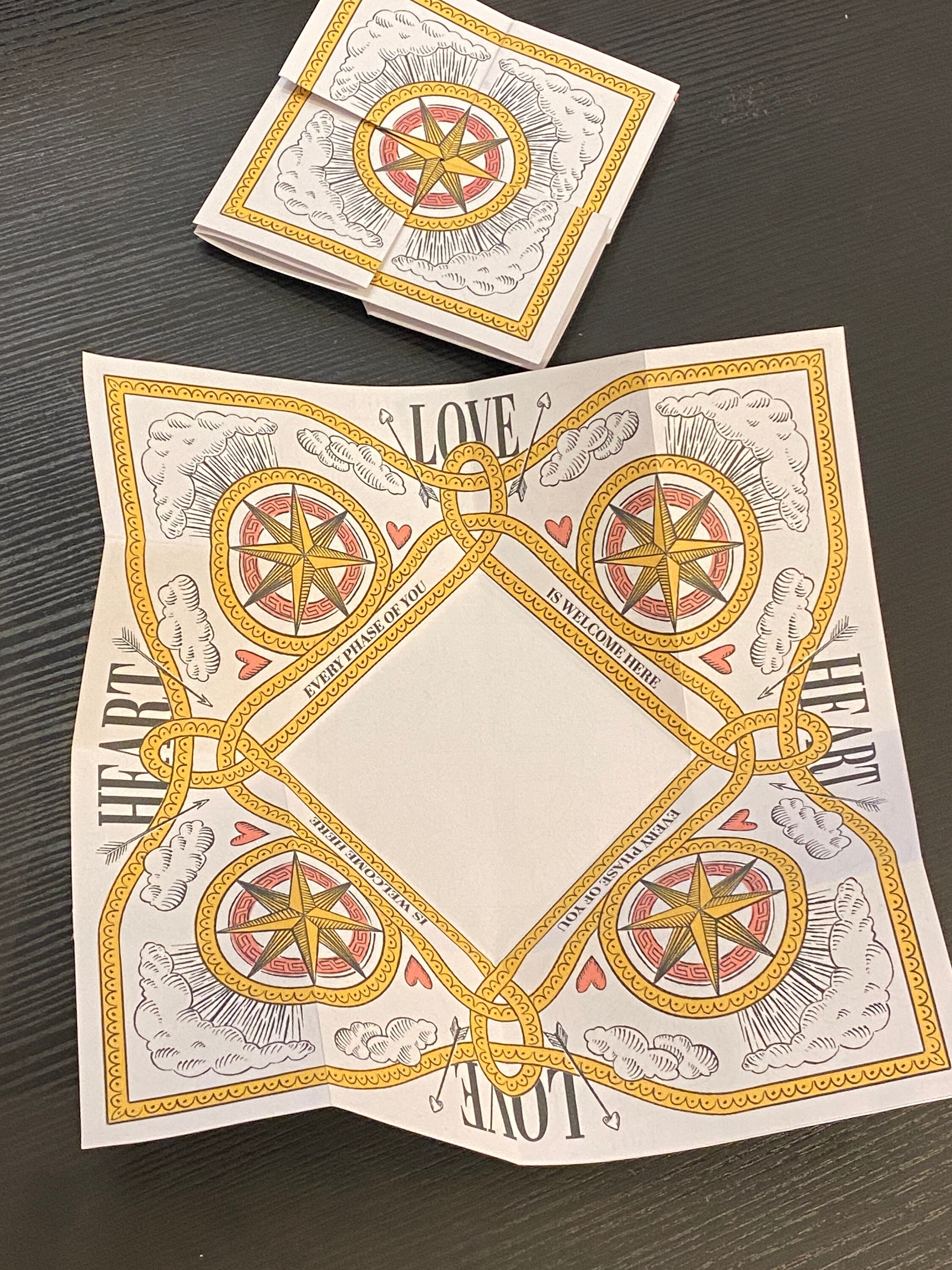 DIGITAL FILE Origami Card, Twist Fold Card, Love and Heart Printable ...