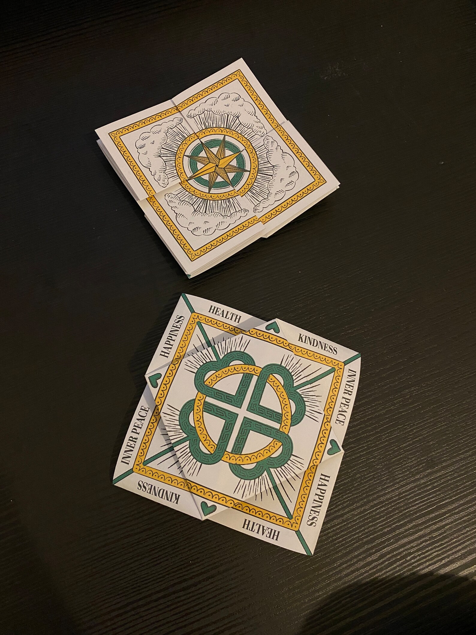 DIGITAL FILE - Origami Card, Twist Fold Card, Happiness/inner Peace ...