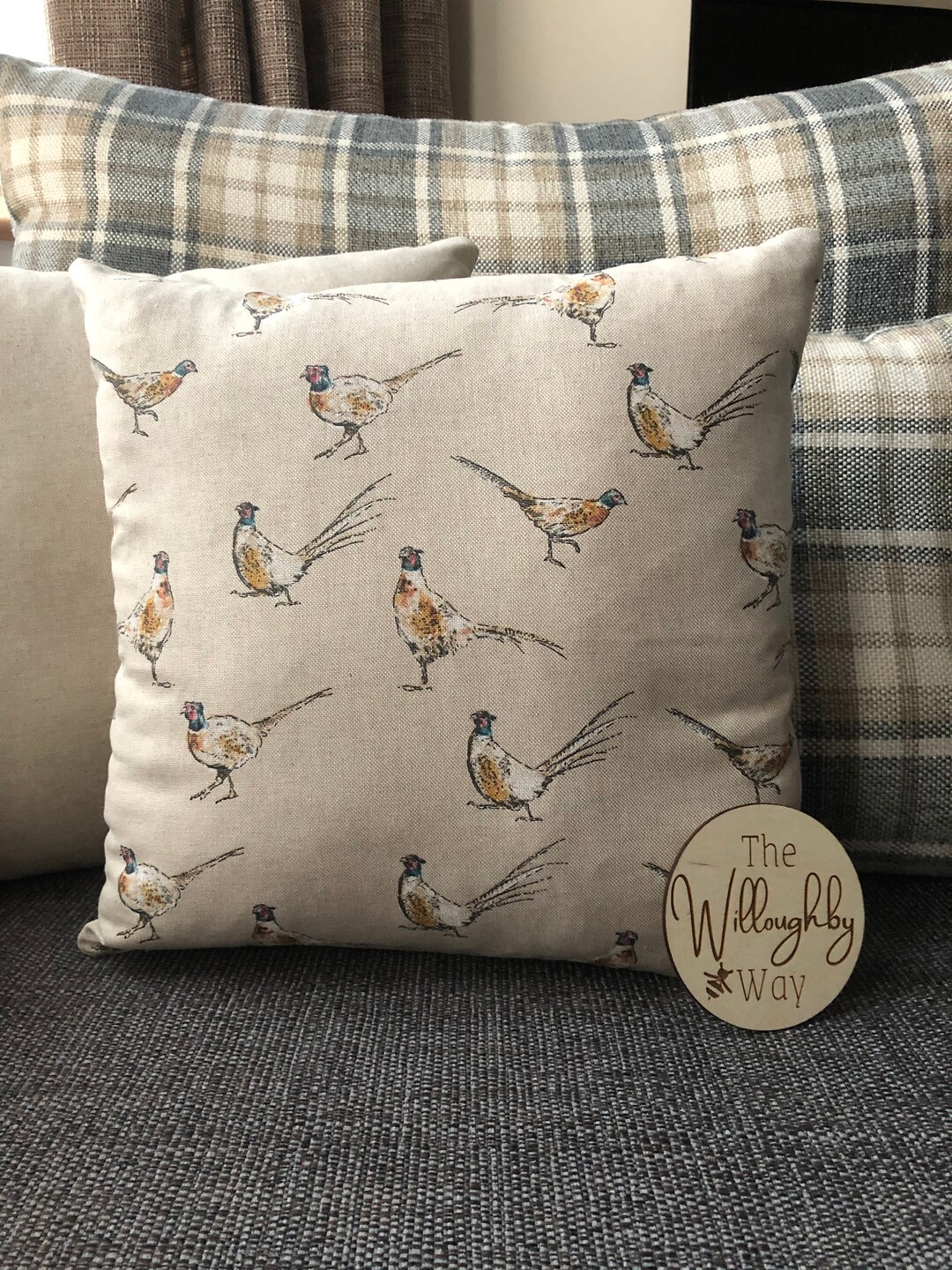 Pheasant Cushion Cotton Linen Look Game Bird Country Pillow - Etsy UK