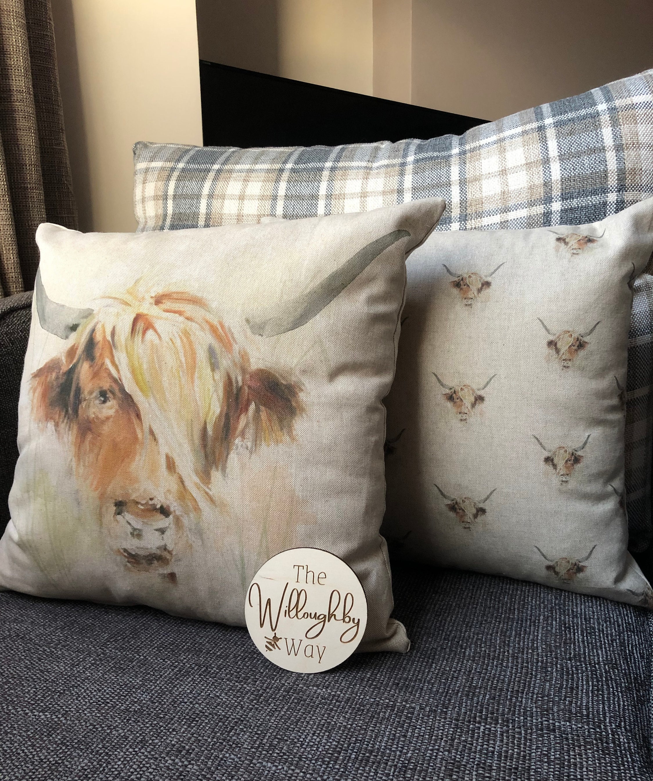 Highland Cow Cushion Heilan Coo Cattle Country Pillow | Etsy UK