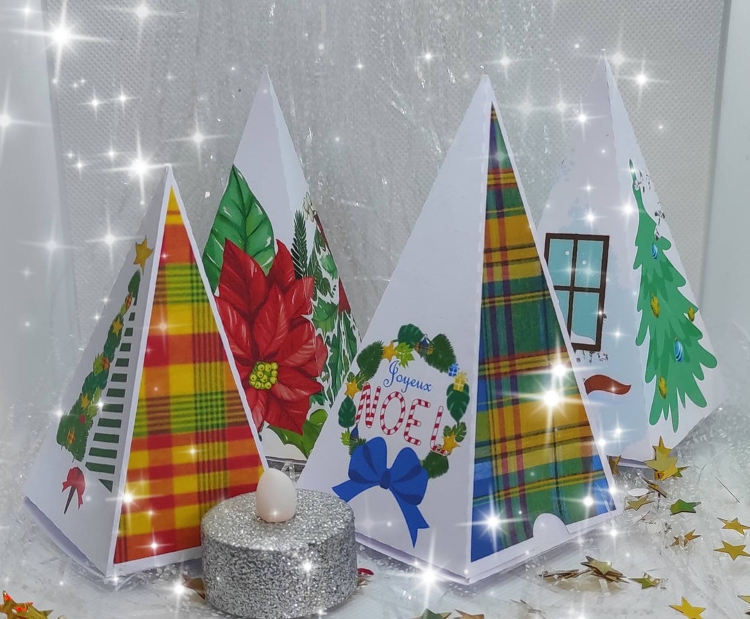 Set of 10 Boxes in the Shape of a Christmas Theme Cone - Etsy