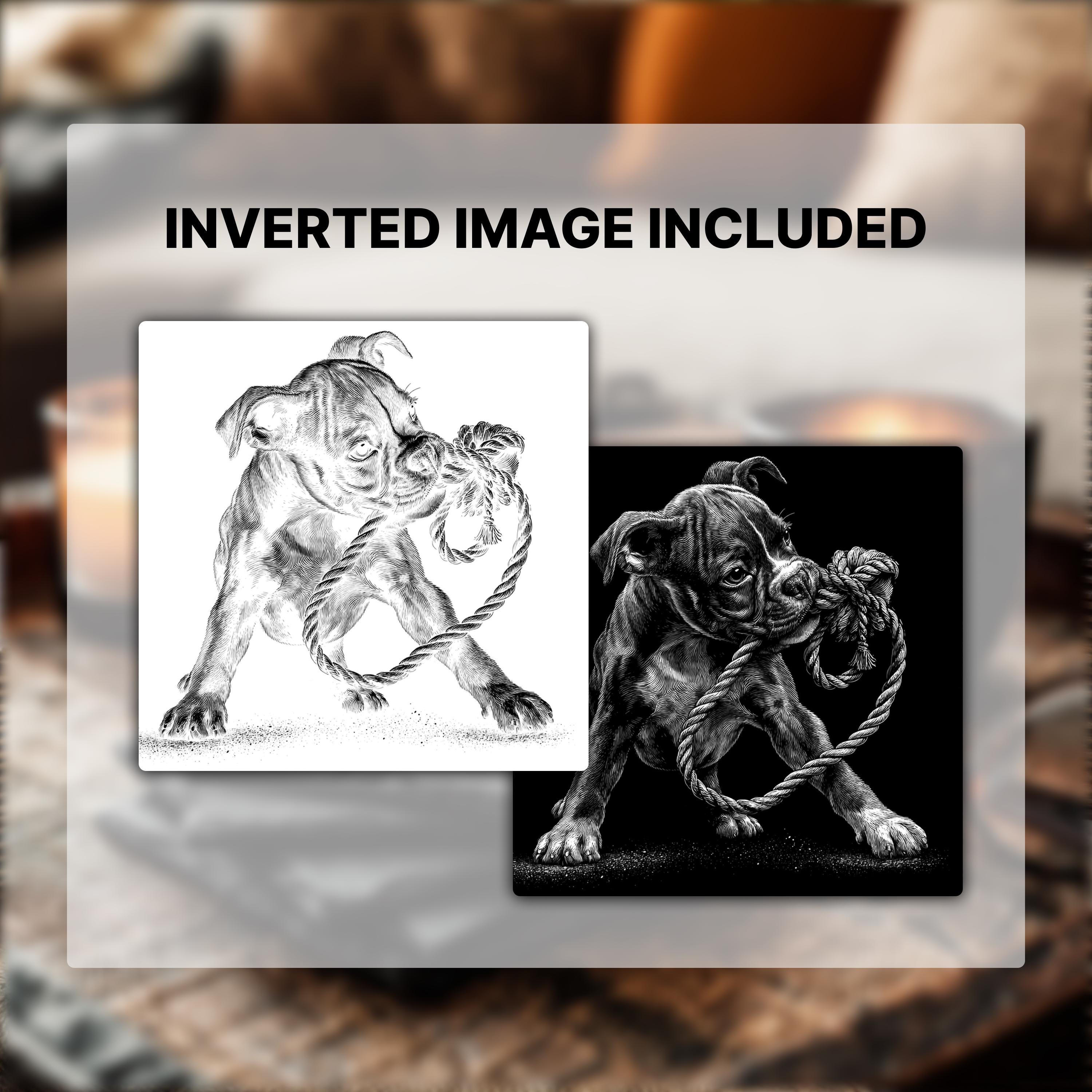 Boxer Dog Laser Engraving PNG Bundle – 9 Slate Coaster Designs ...