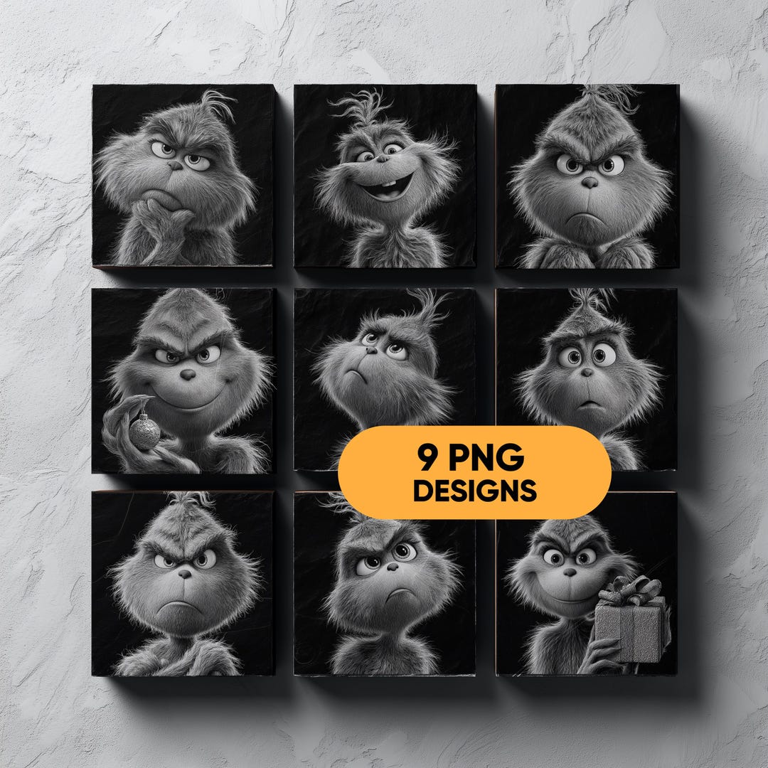 Young Grinch Christmas Thief – Laser Engraving PNG Bundle (9 Designs ...