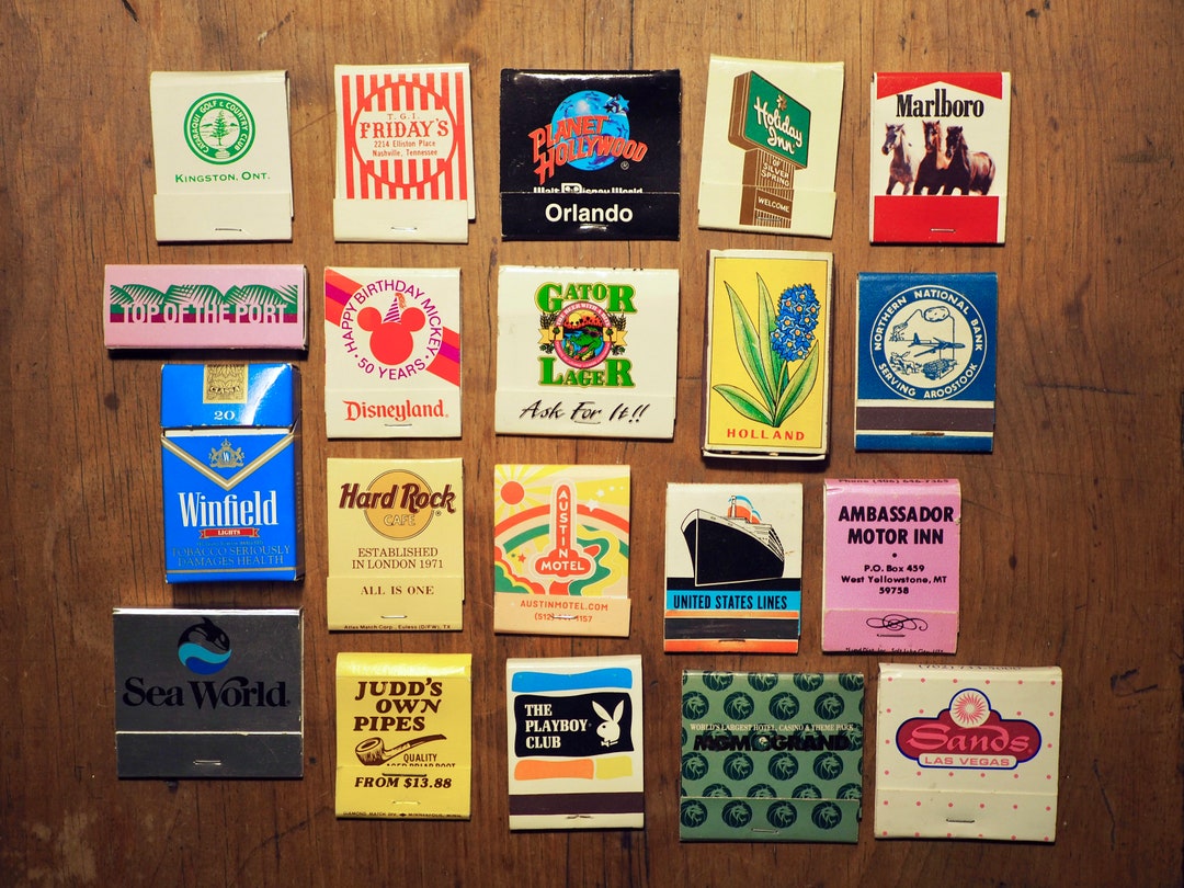 Cool Vintage Matchbox and Matchbooks. Sets of 5 | 10 | 20 | 50. Random ...